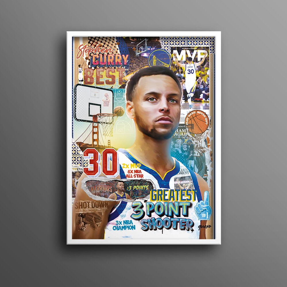 Stephen Curry Poster, Basketball Print, Warriors Art, NBA, Gift for ...
