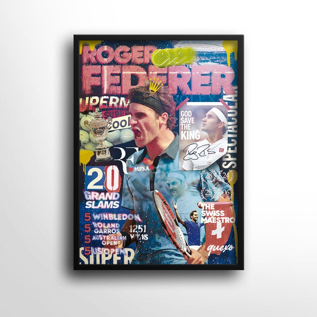 Roger Federer Inspired Poster Art, Swiss Maestro, Tennis Fans, Sports ...