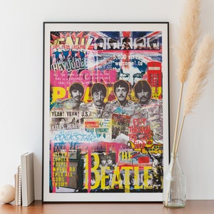 The Beatles Poster, Wall Art, Gift Idea, Contemporary Wall Decor, Music ...