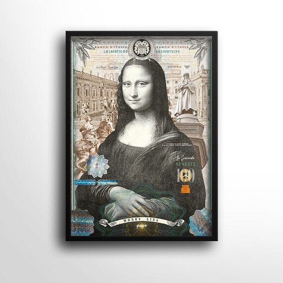 Money Lisa Poster Mona Lisa Banksy Style Modern Wall Decor - Etsy