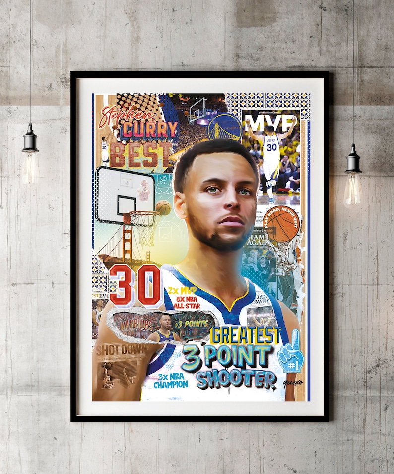 Stephen Curry Poster Basketball Print Warriors Art NBA - Etsy