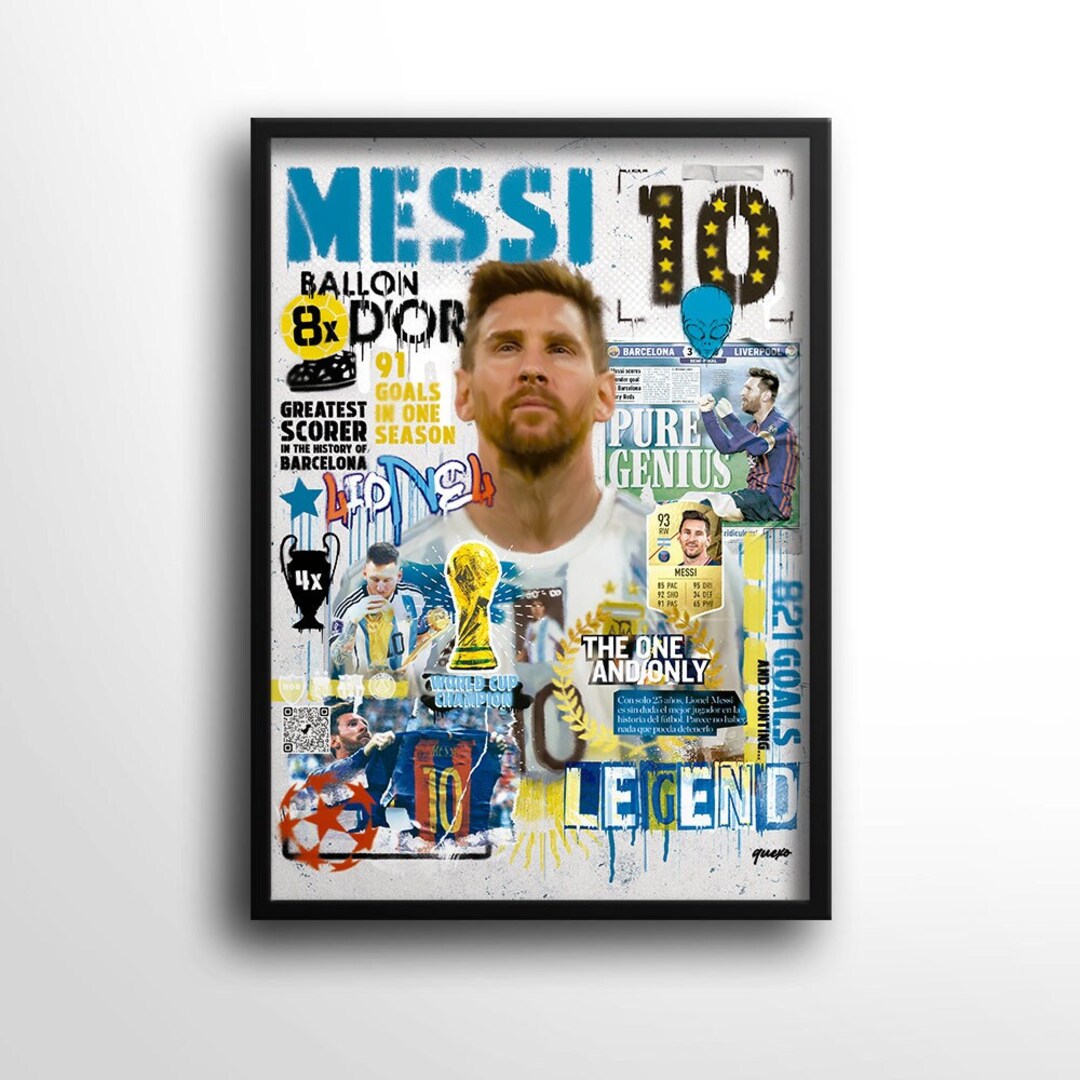 Lionel Messi Poster, Sports Wall Art, Gift for Boyfriend, Mens Gift ...