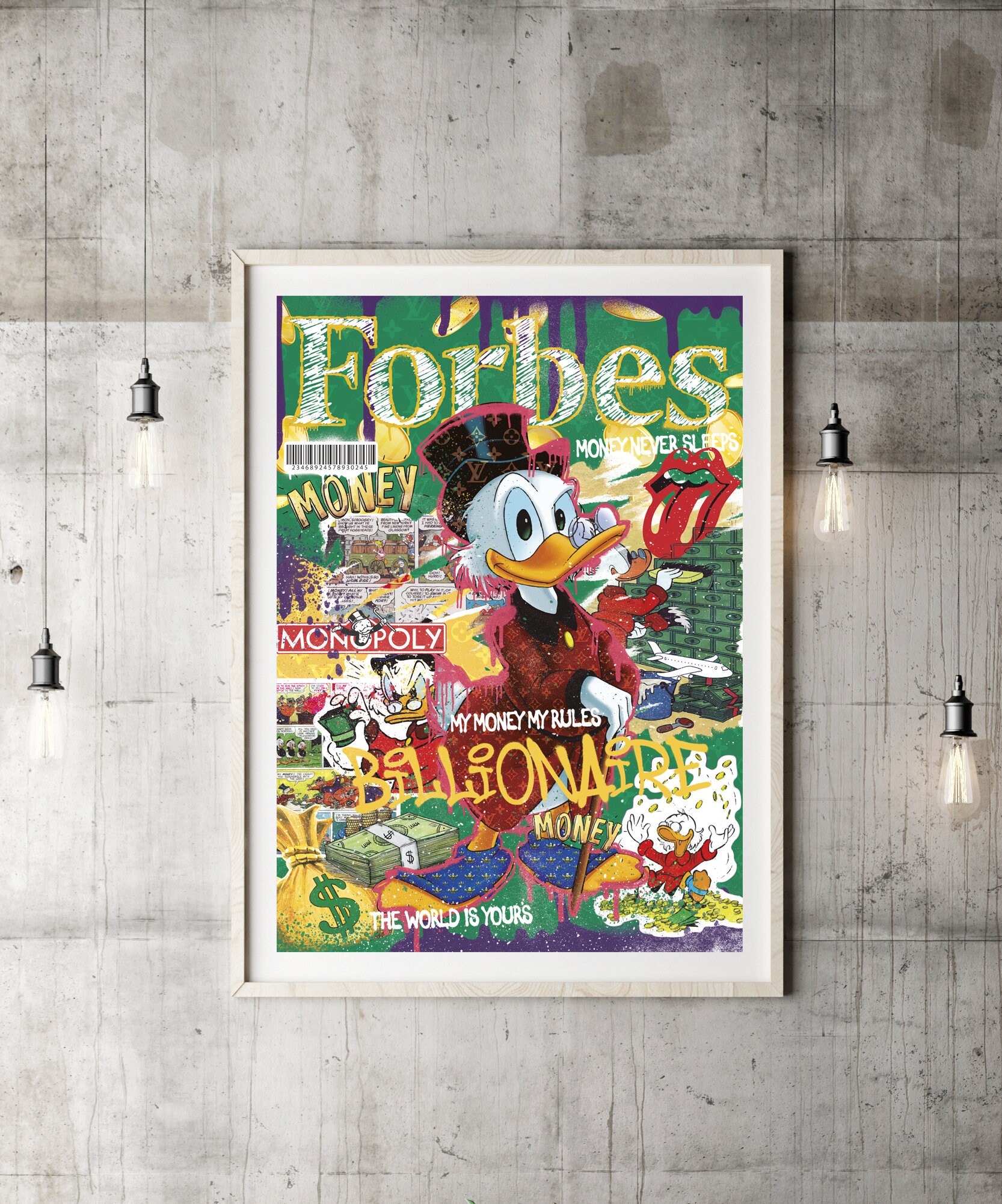 Scrooge Mcduck Forbes Poster, Finance Wall Art, Perfect Gift, Pop Art ...