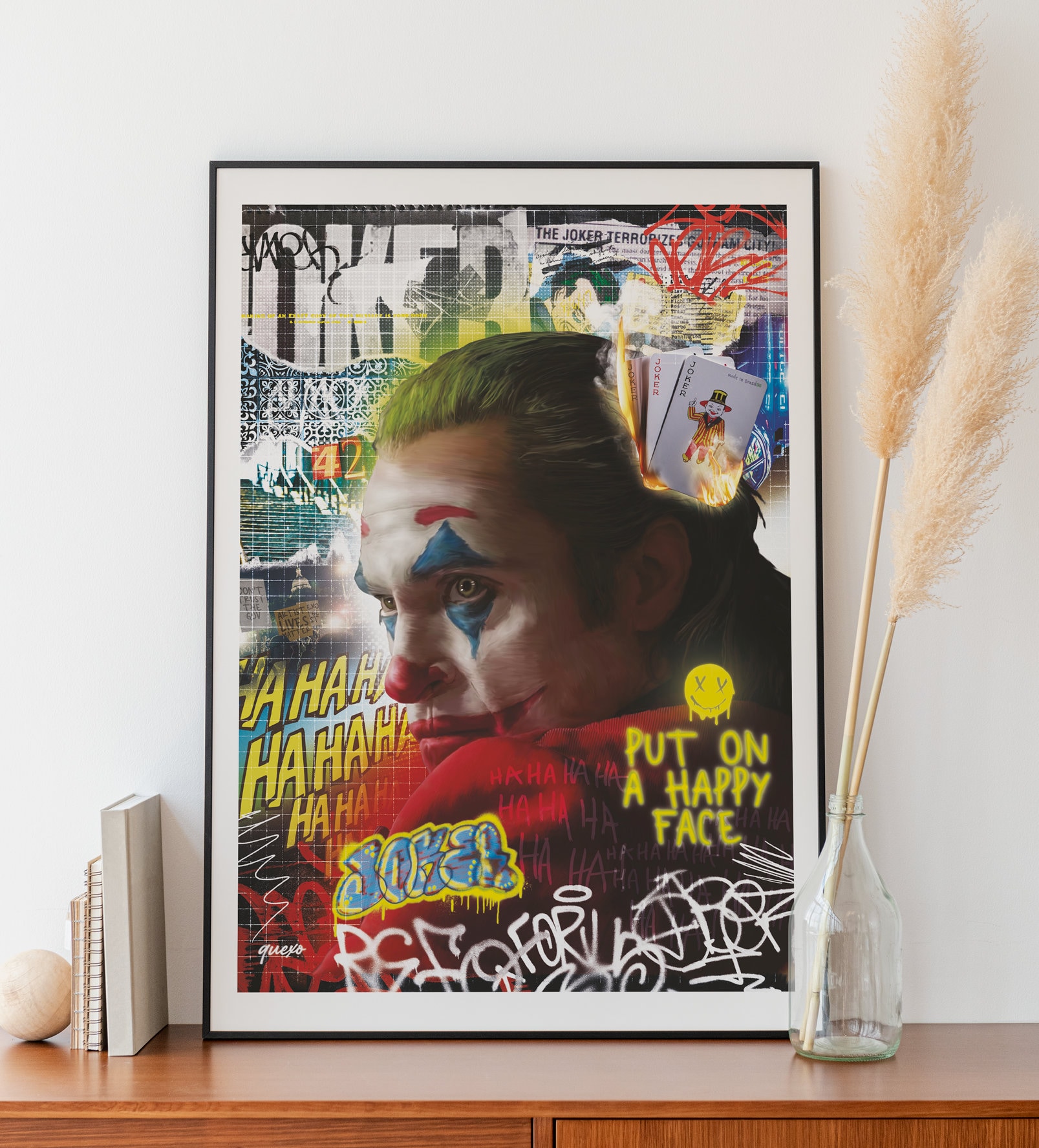 Joker Poster, Joaquin Phoenix, Graffiti Canvas Wall Art, Modern Art - Etsy