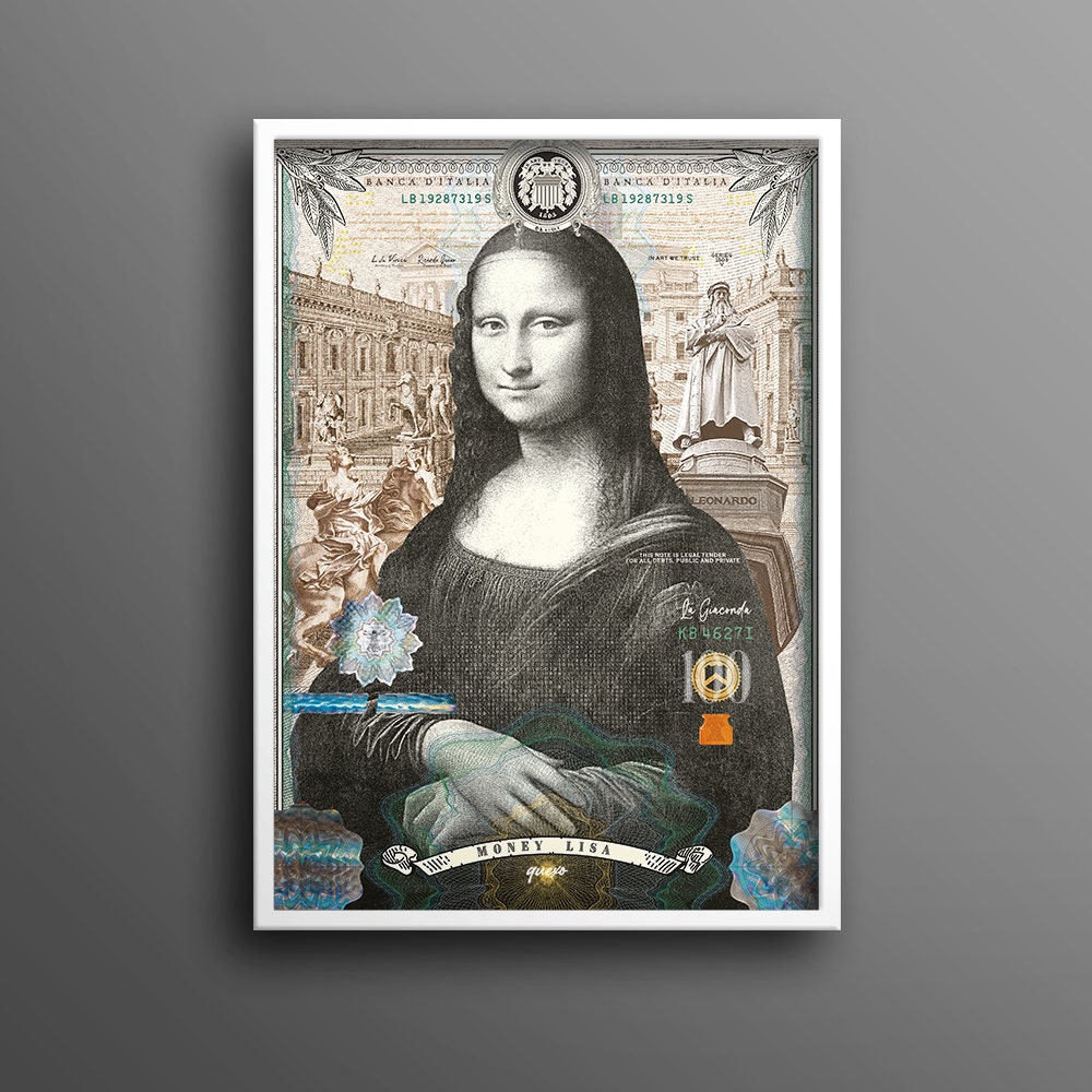 Money Lisa Poster, Mona Lisa, Banksy Style, Modern Wall Decor, Pop Art ...