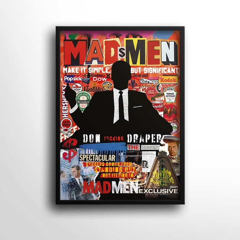 Mad Man Inspired Poster, Don Draper Quotes, Jon Hamm, TV Show Wall Art ...