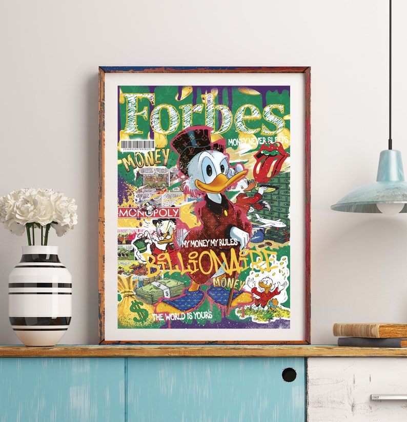 Scrooge Mcduck Forbes Poster, Finance Wall Art, Perfect Gift, Pop Art ...