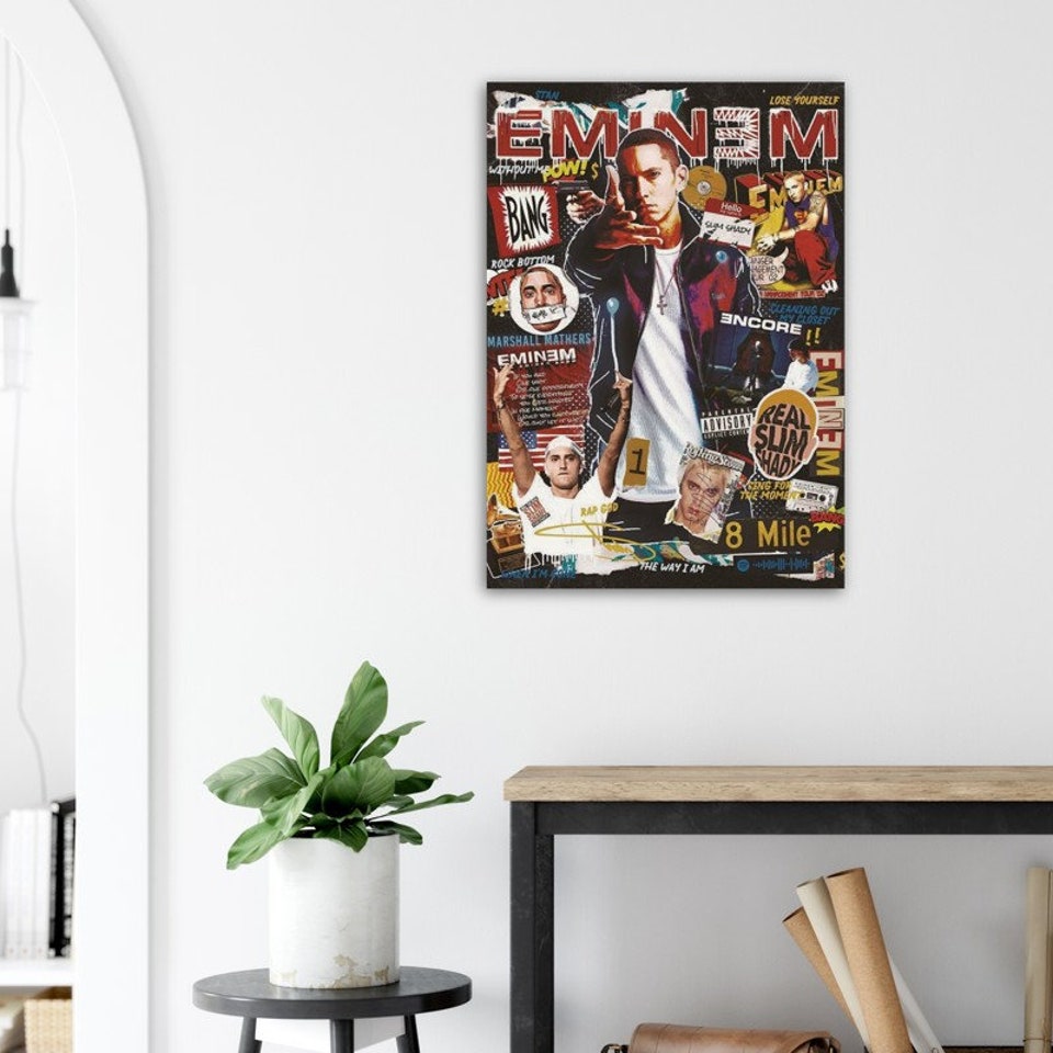 Eminem Poster, Rapper Wall Art, Gift for boyfriend, Mens Gift ...