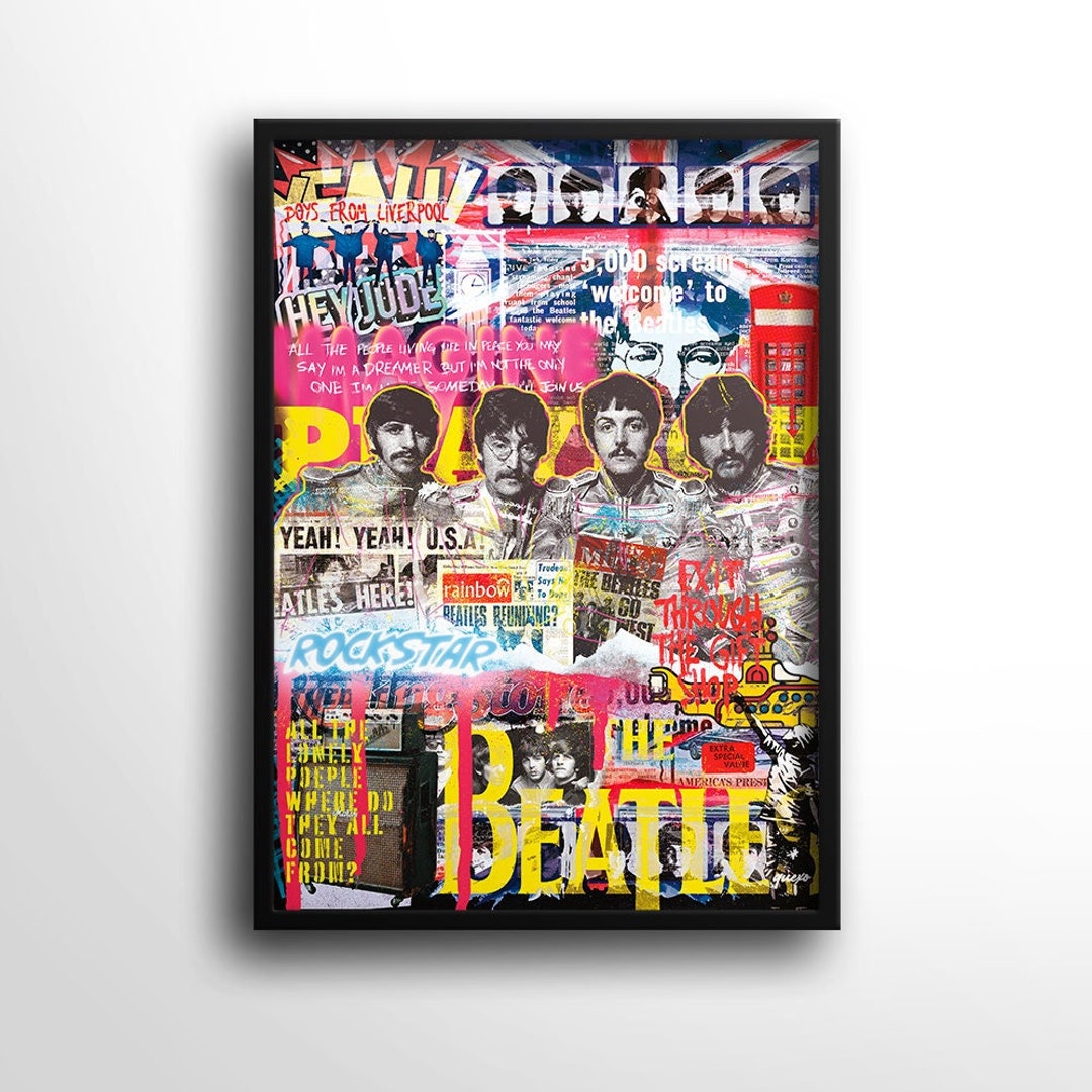 The Beatles Poster, Wall Art, Gift Idea, Contemporary Wall Decor, Music ...