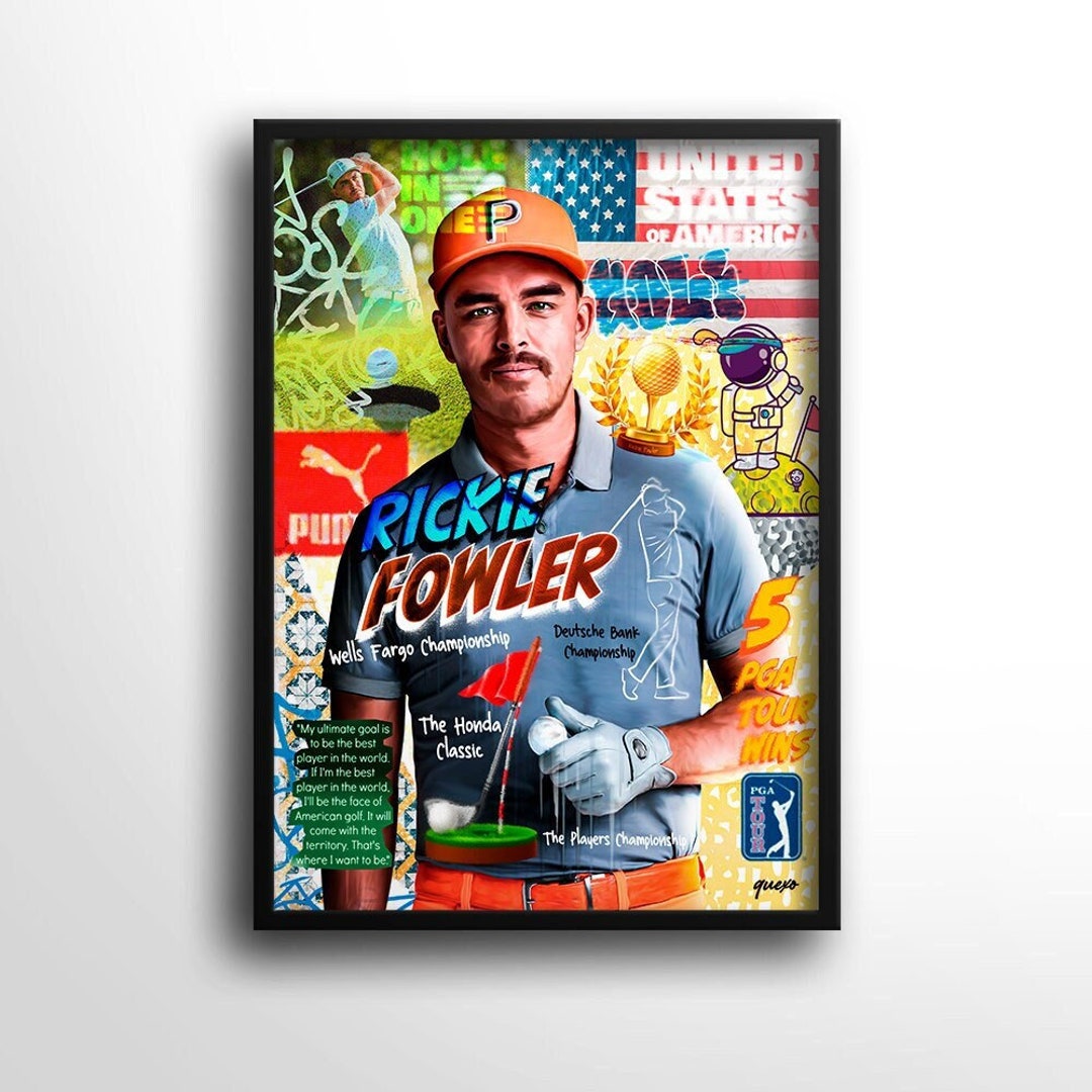Rickie Fowler Poster, Golfer, Golf Art, Print, Perfect Gift, Sport ...