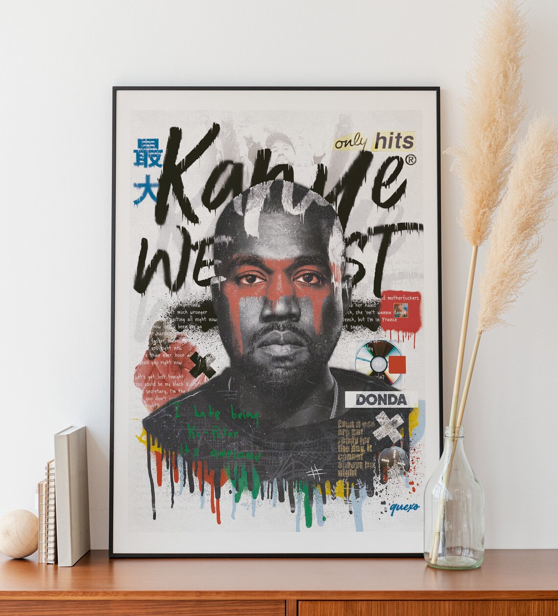 Kanye West Inspired Poster, Ye Art, Rapper Wall Art, Rapper Poster, Hip ...