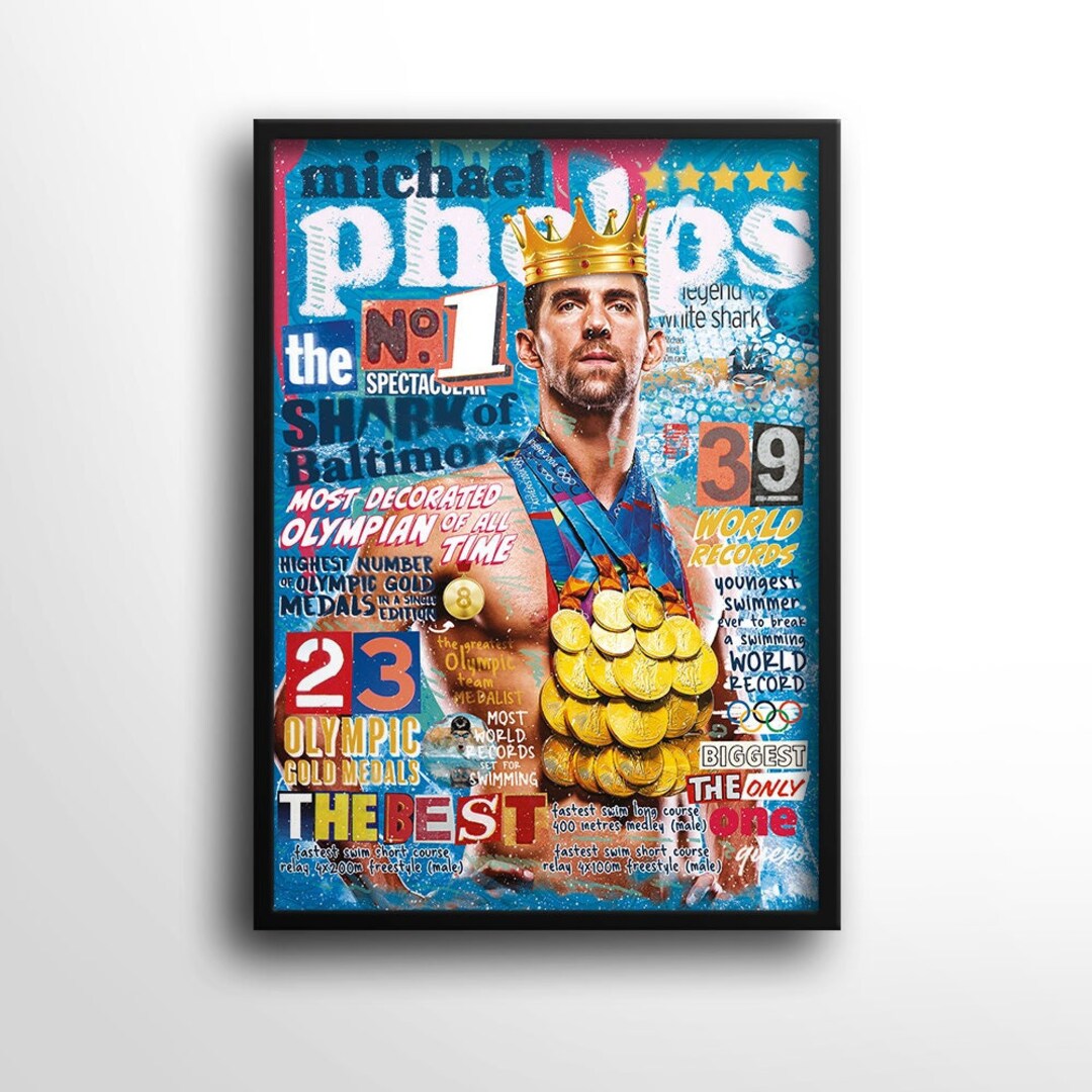 The Shark of Baltimore Poster, Swimmer Art, Gift for Sport Fan ...