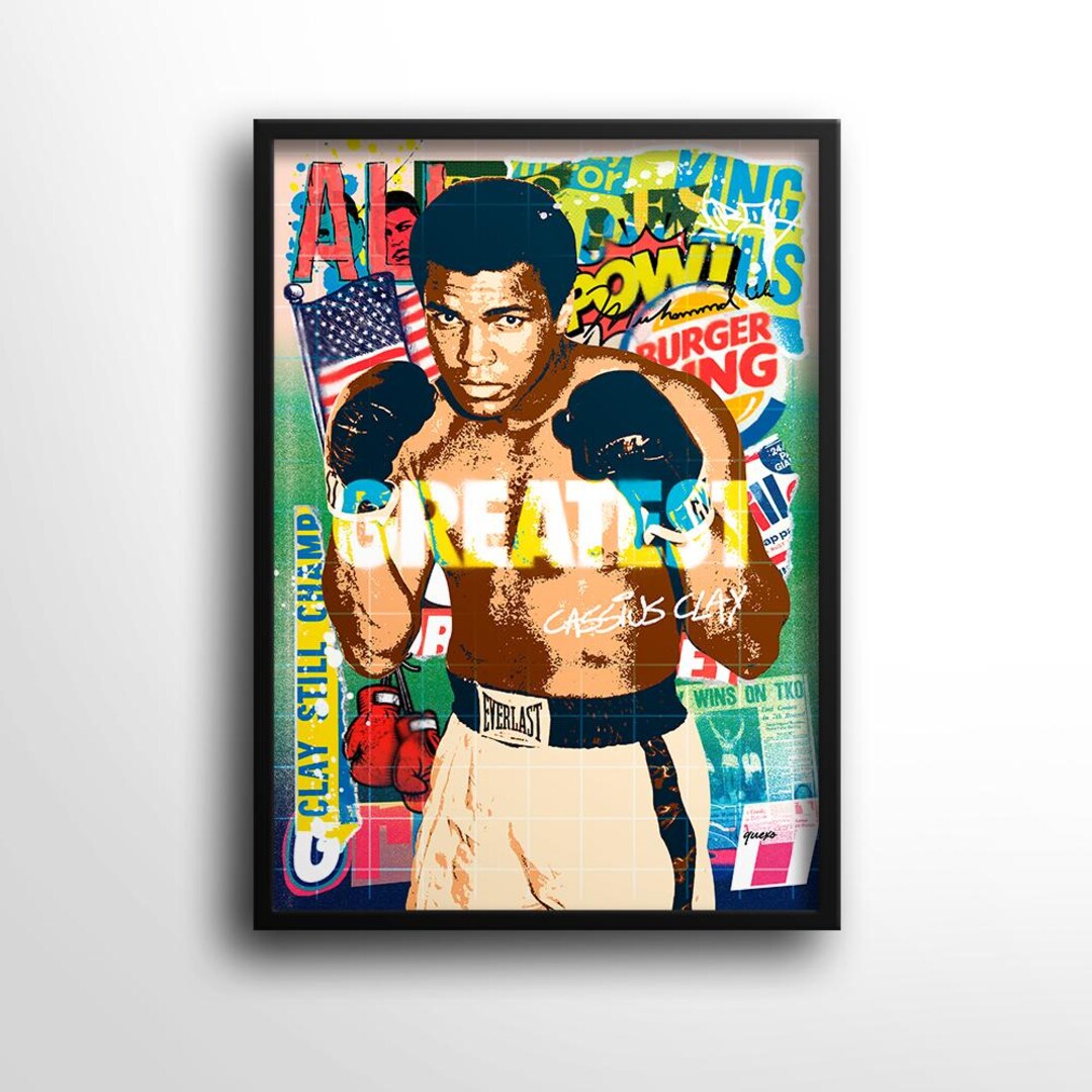 Muhammad Ali Poster Vol 2, Boxing Art, Gift for Boyfriend, Mens Gift ...