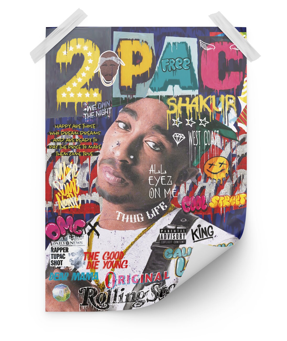 Tupac Shakur 2Pac, Rappeur Poster