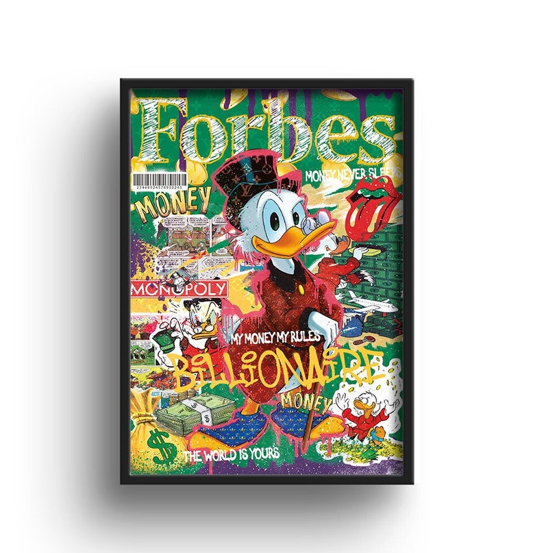 Scrooge Mcduck Forbes Poster, Finance Wall Art, Perfect Gift, Pop Art ...
