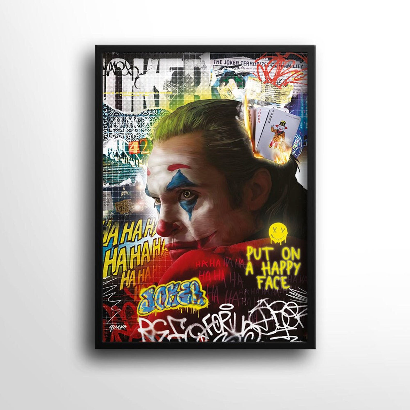 Joker Poster, Joaquin Phoenix, Graffiti Canvas Wall Art, Modern Art - Etsy