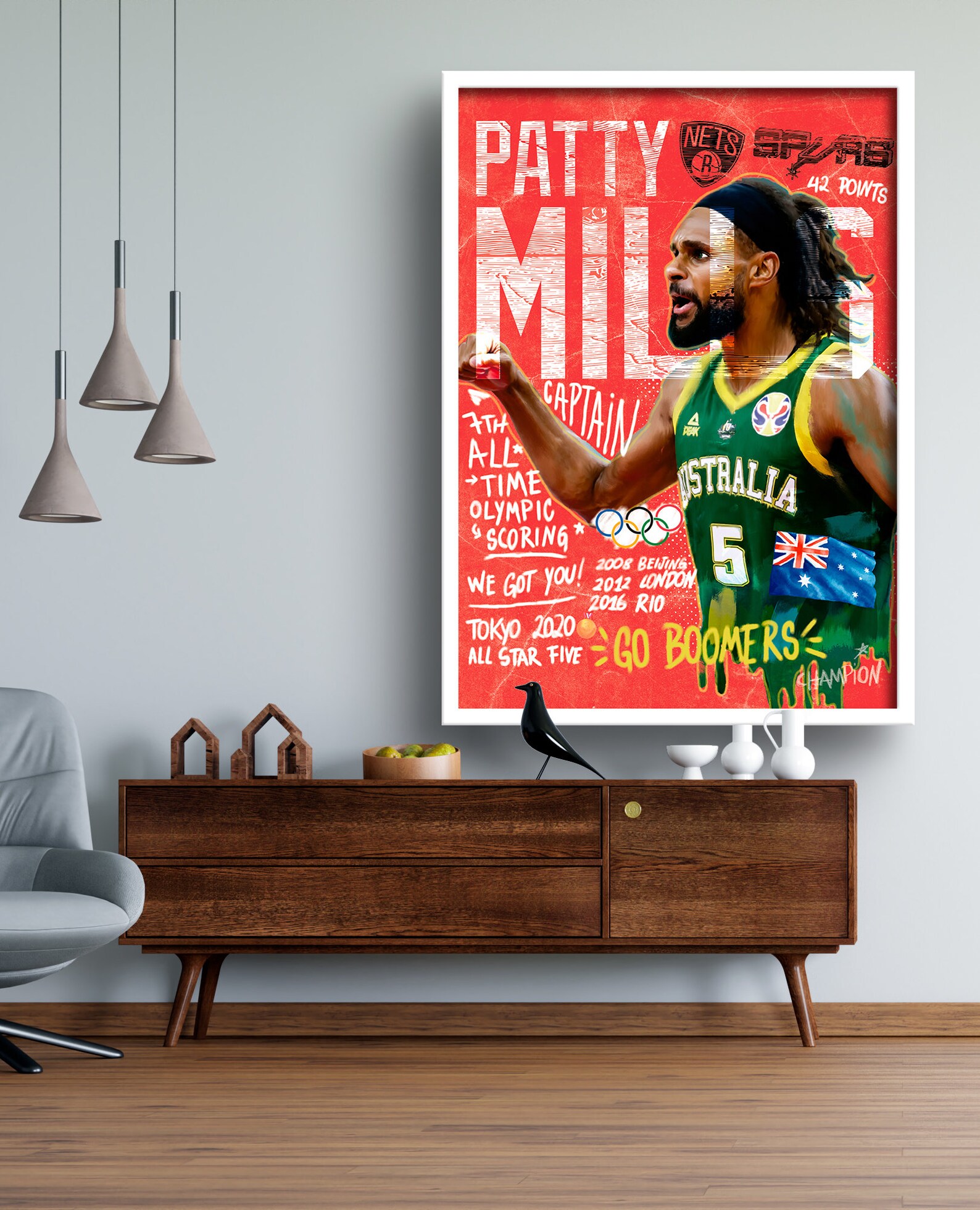 Patty Mills Poster, San Antonio Spurs, Boomers, Gift for Boyfriend ...