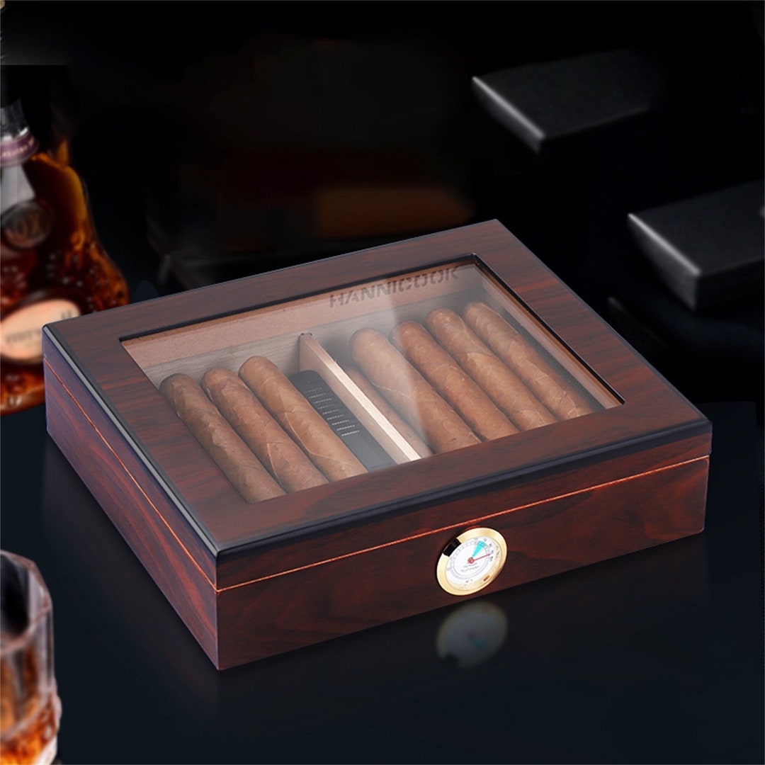 Cigar Humidor, Cedar Wooden Box, High Capacity Storage, Cigar Cigar Box ...