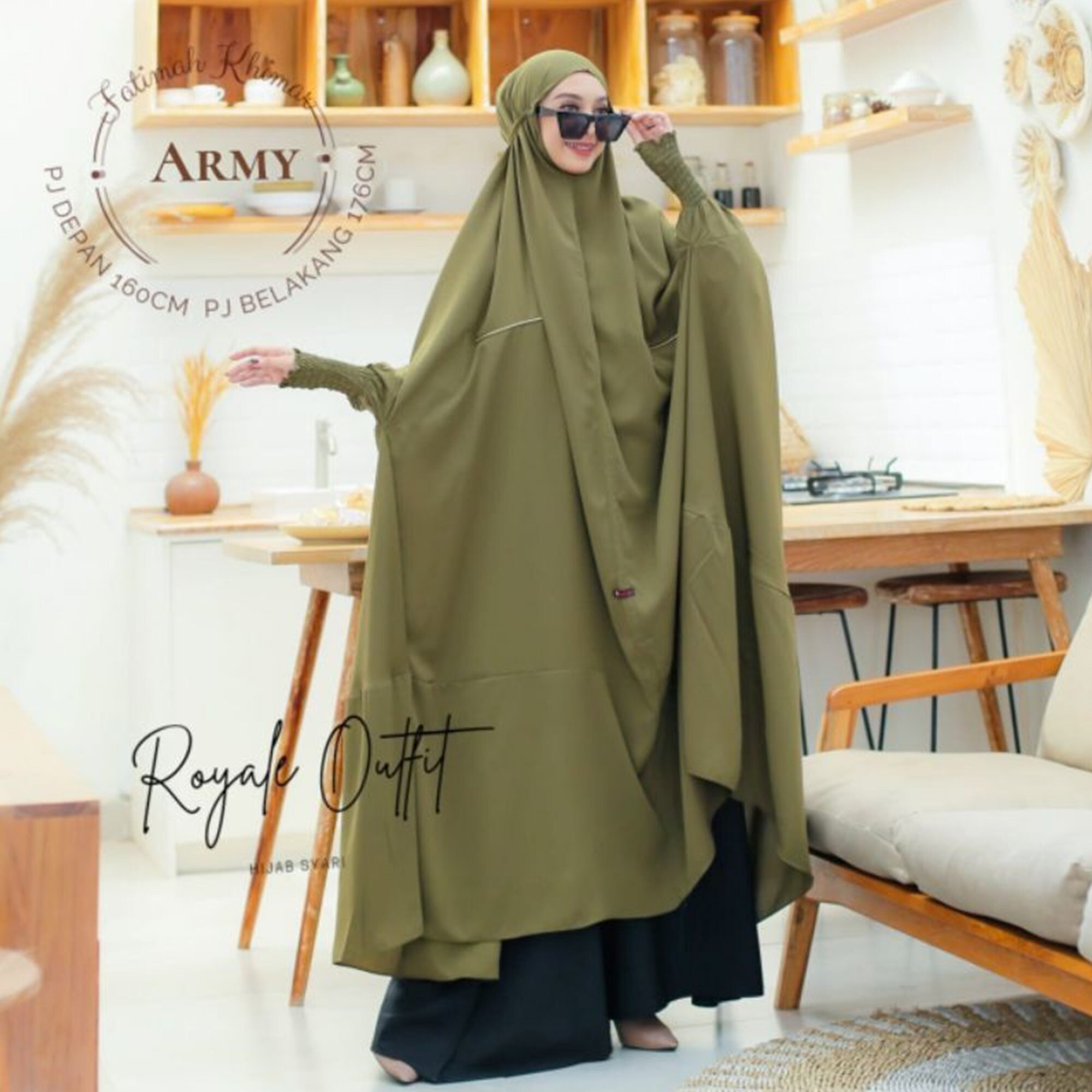 Fatima Khimar Overhead Free Veil With Premium Wolfish Lux Pocket ...