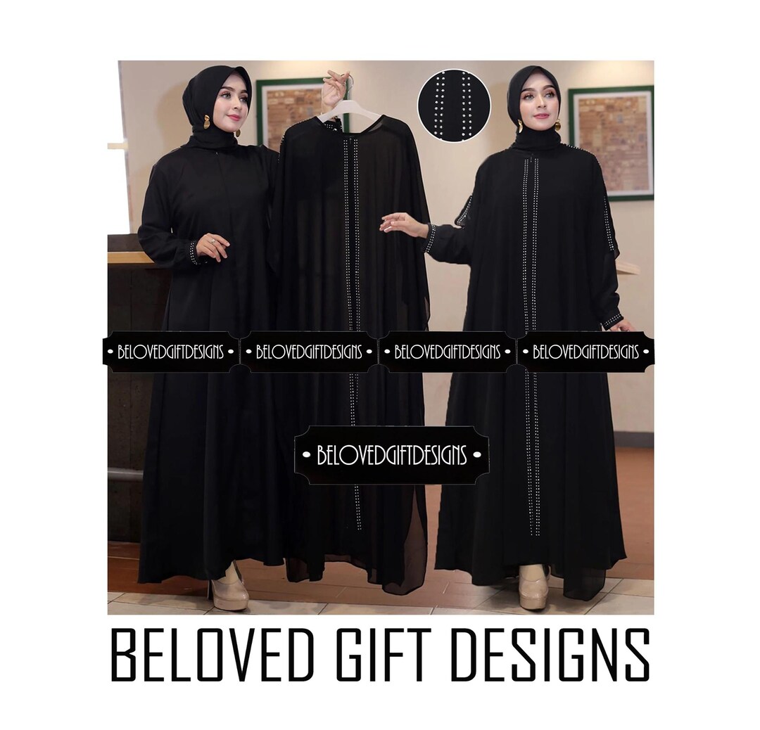 Camellia Abaya: Chiffon Long Turkish Gamis With Inner - Etsy