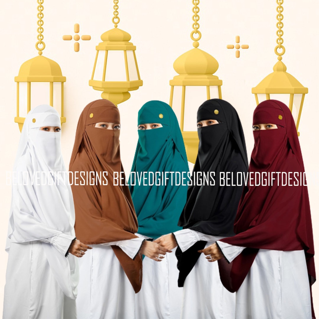 Yemeni Niqab: Black Chiffon Islamic Veil, Fatima Pastan Syar'i - Etsy