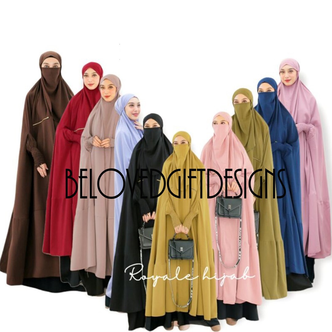 Fatima Khimar Overhead Free Veil With Premium Wolfish Lux Pocket ...