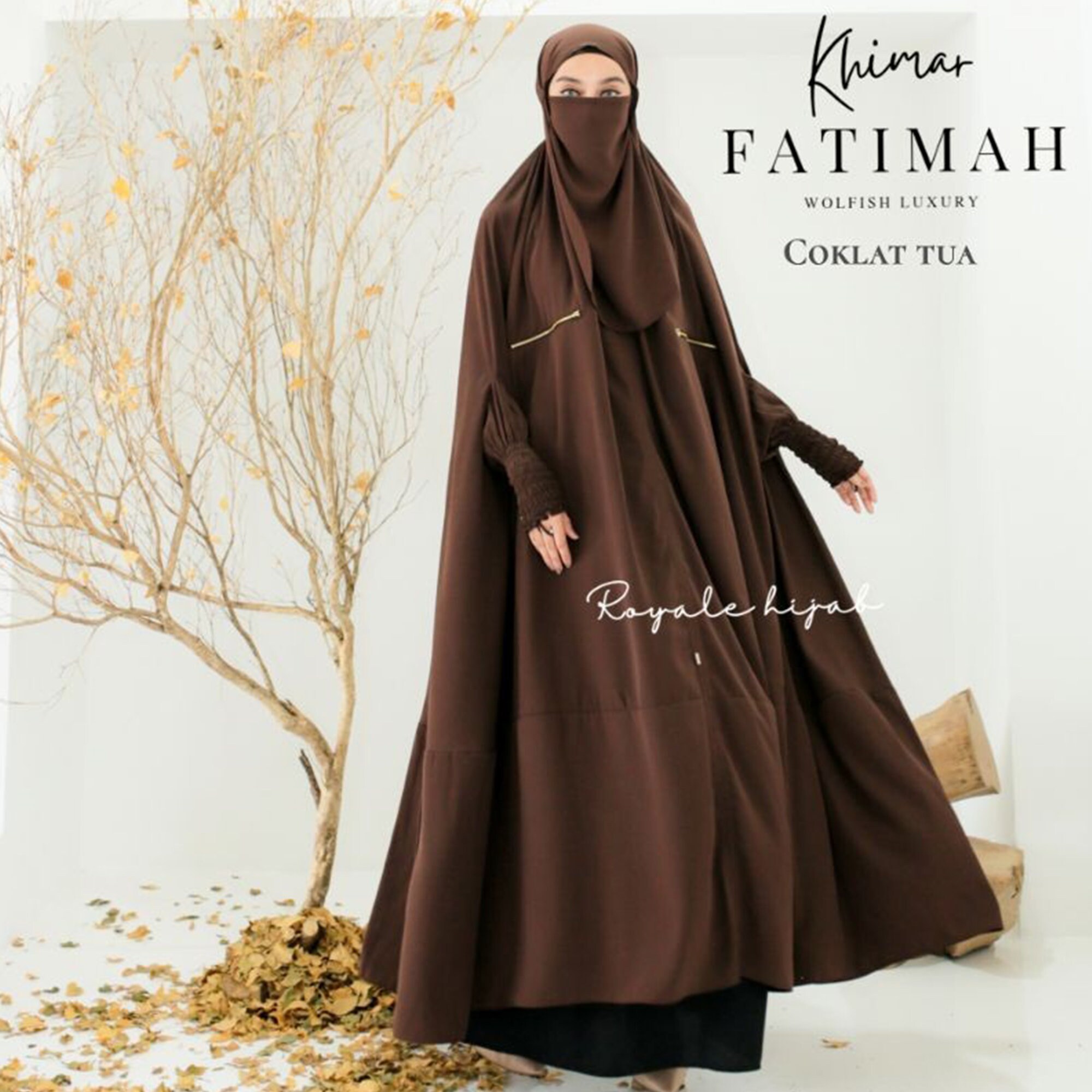 Fatima Khimar Overhead Free Veil With Premium Wolfish Lux Pocket ...