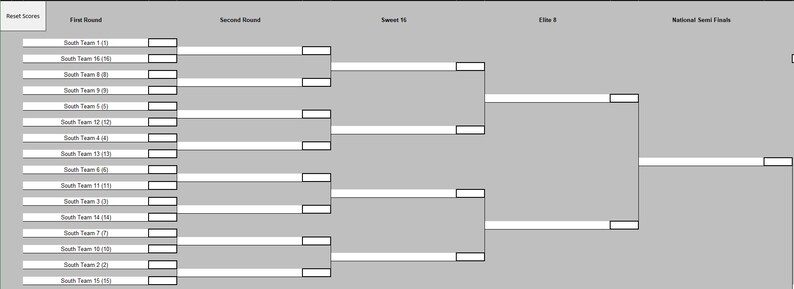 March Madness 2025 Tournament Bracket Spreadsheet - Etsy
