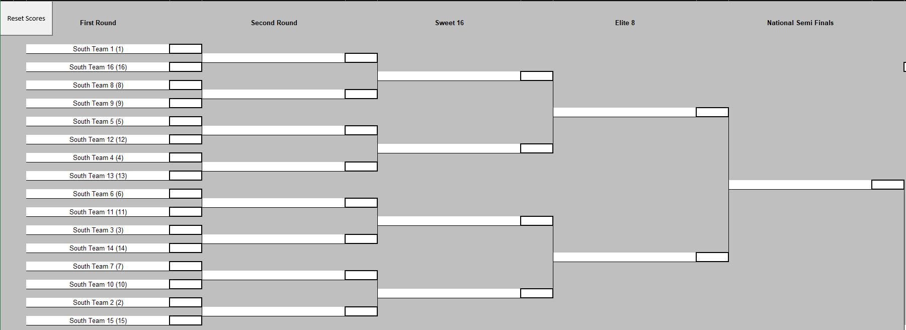 March Madness 2025 Tournament Bracket Spreadsheet - Etsy