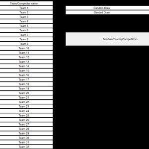 64 Team Tournament Bracket Spreadsheet - Etsy