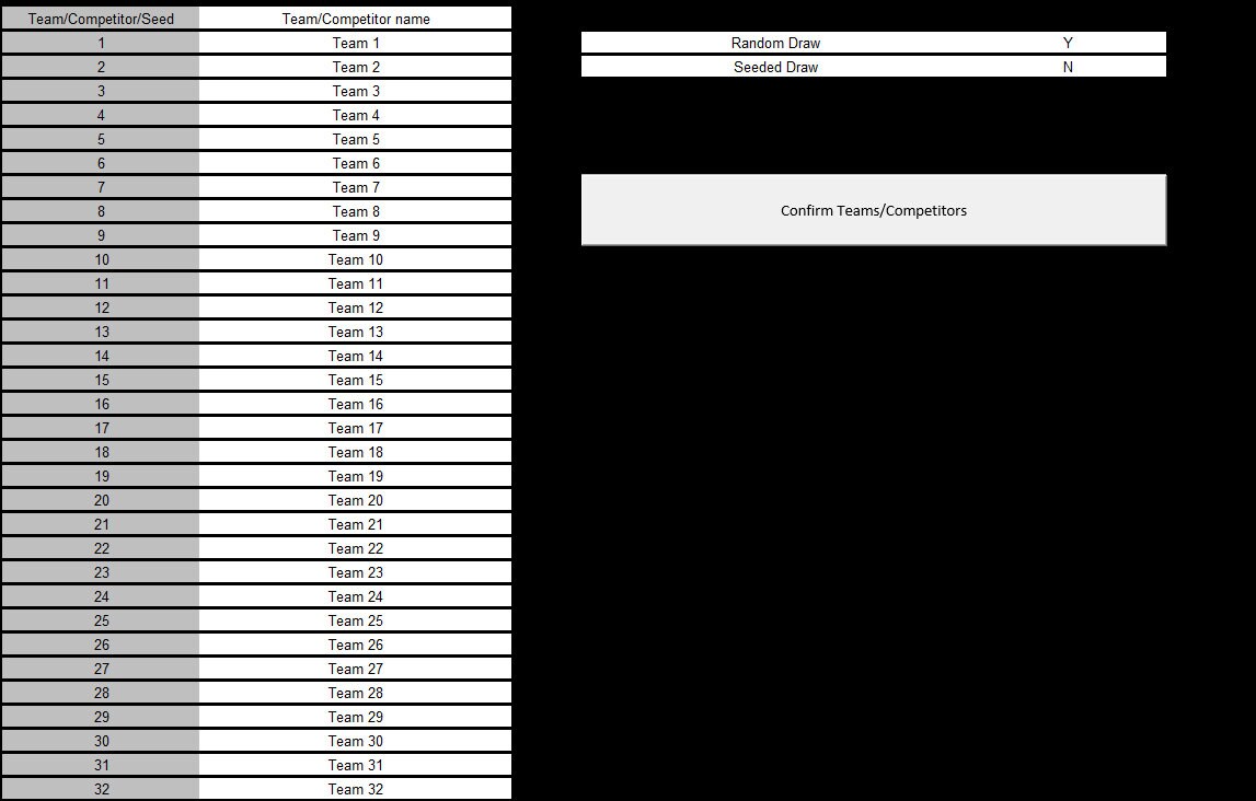 64 Team Tournament Bracket Spreadsheet - Etsy