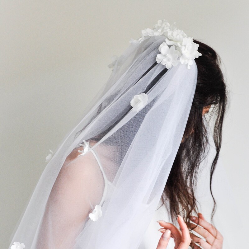 Floral Wedding Veil - Etsy