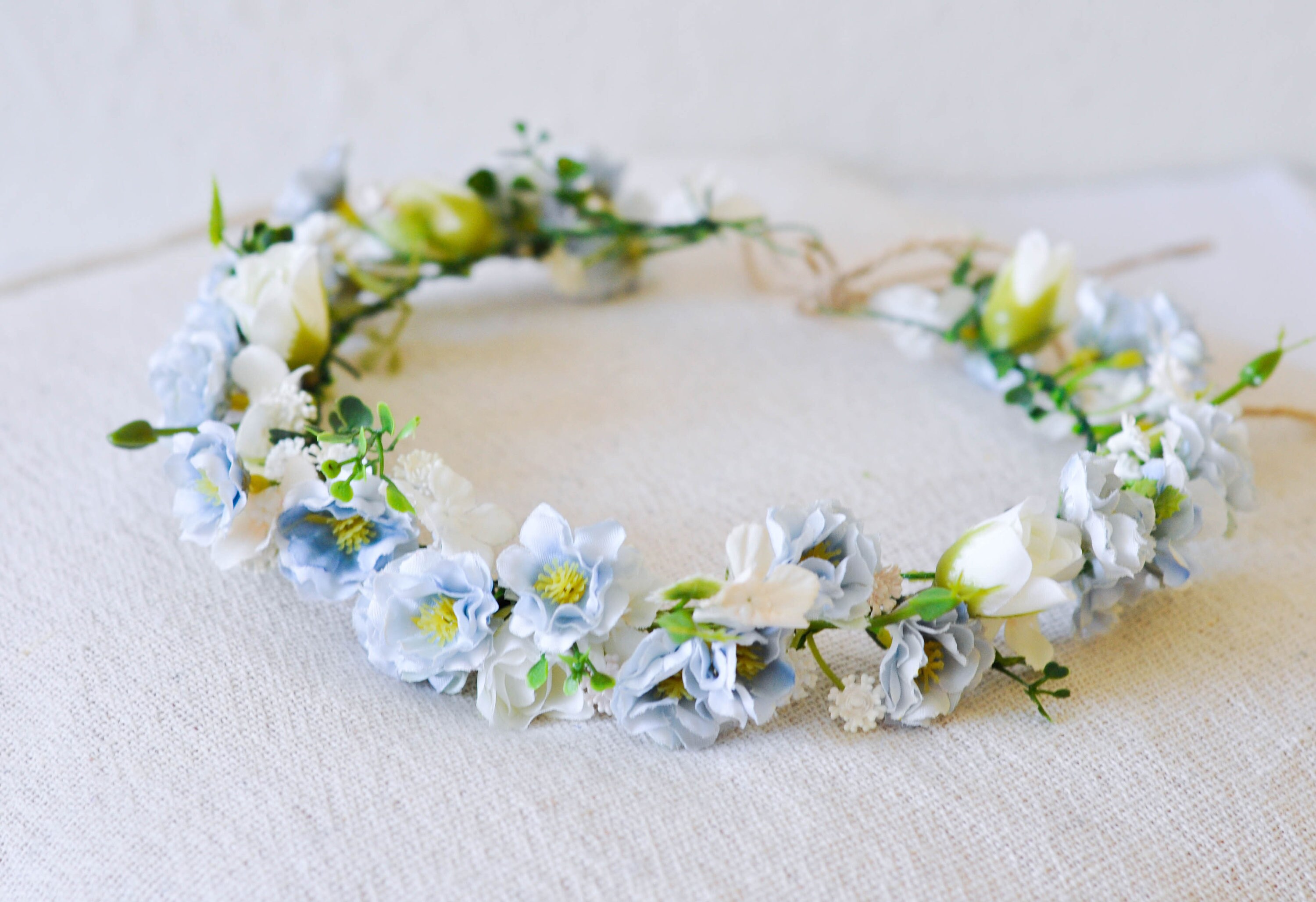Flower Girl Crown Wedding Flower Crown Blue Flower Crown - Etsy