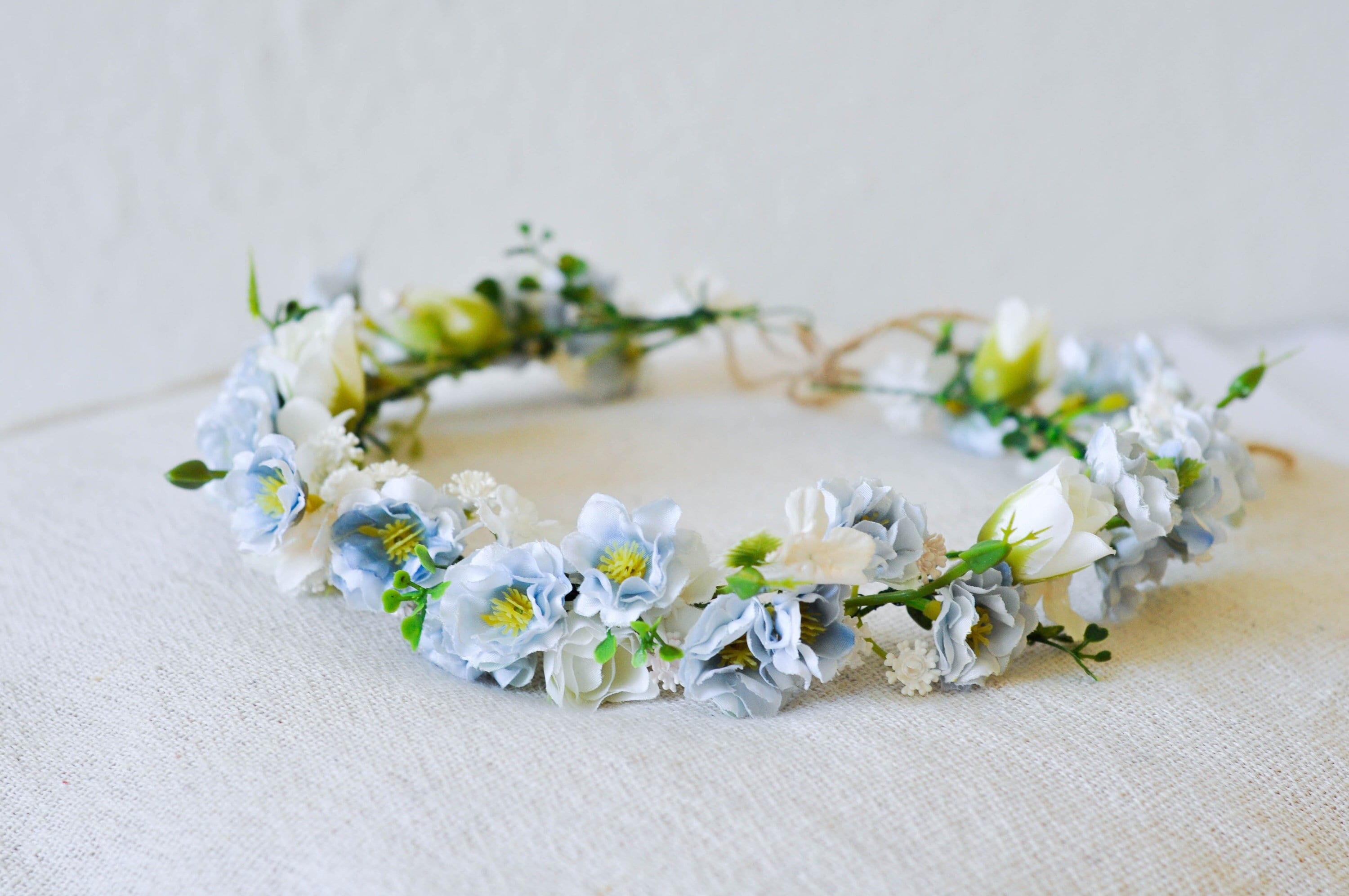 Flower Girl Crown Wedding Flower Crown Blue Flower Crown - Etsy