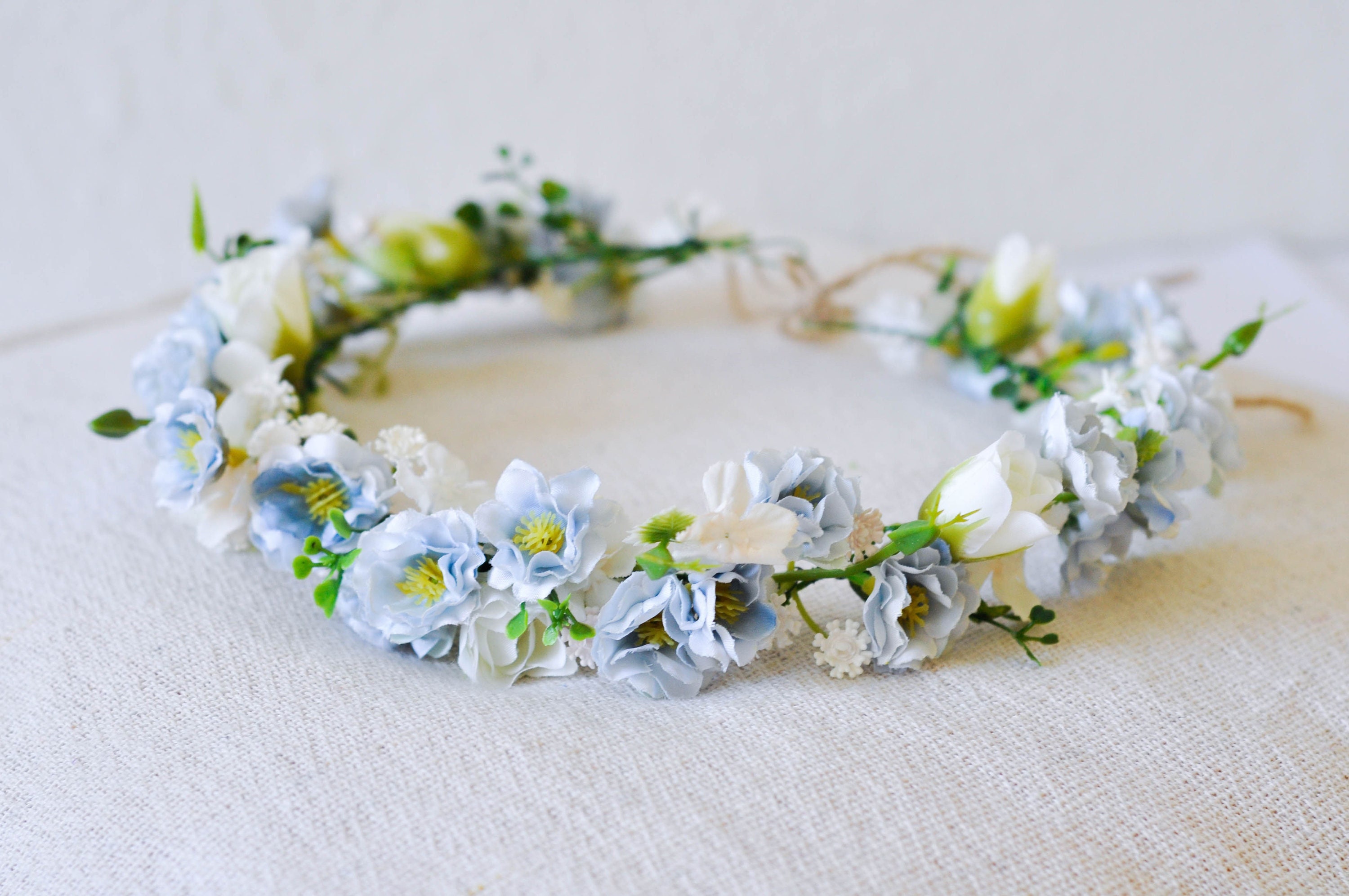 Flower Girl Crown Wedding Flower Crown Blue Flower Crown - Etsy