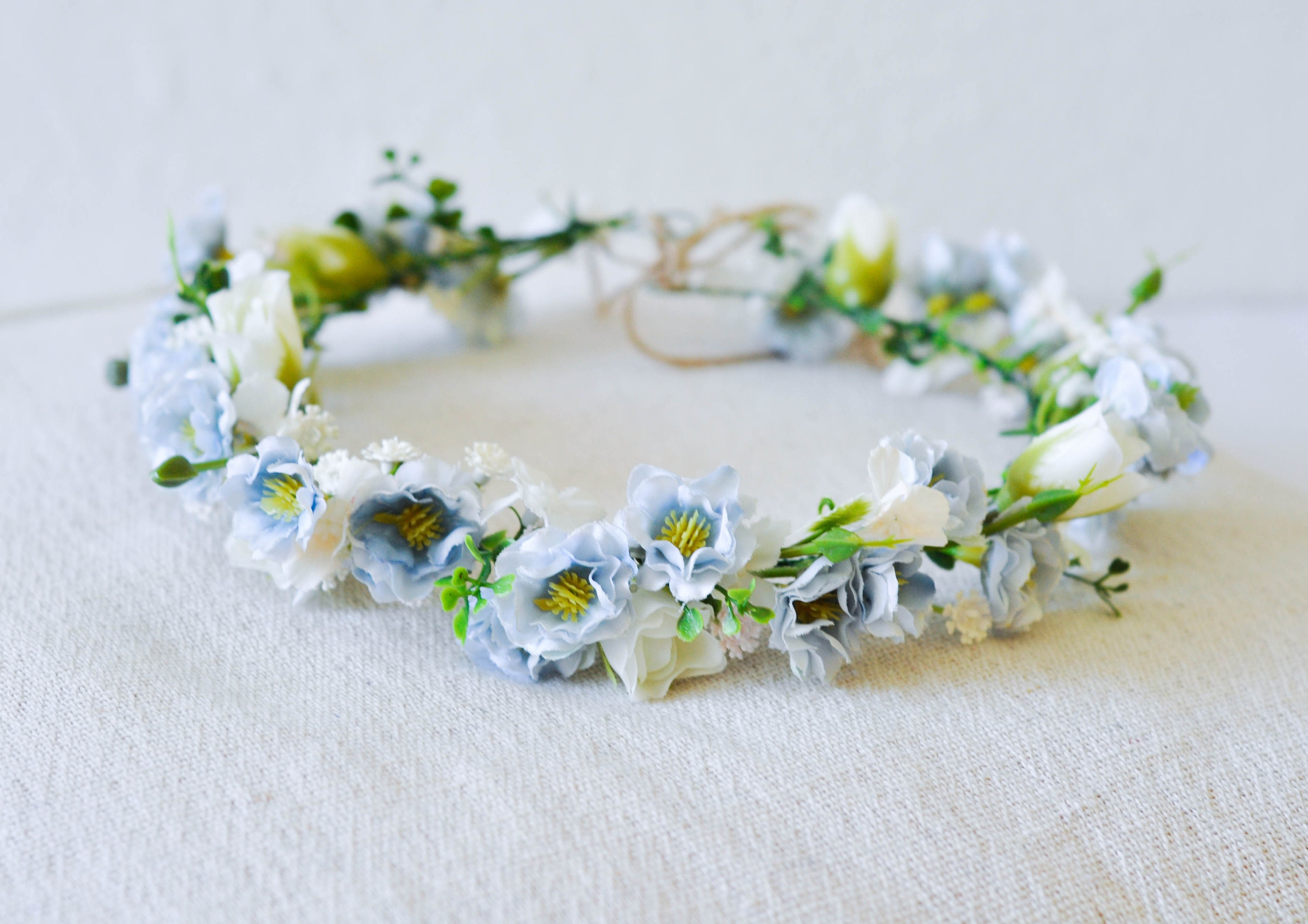 Flower Girl Crown Wedding Flower Crown Blue Flower Crown - Etsy