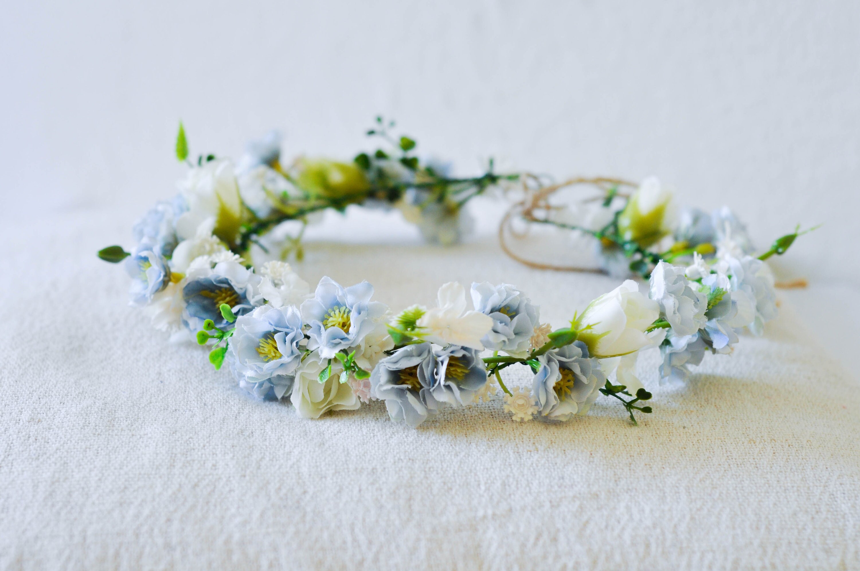Flower Girl Crown Wedding Flower Crown Blue Flower Crown - Etsy
