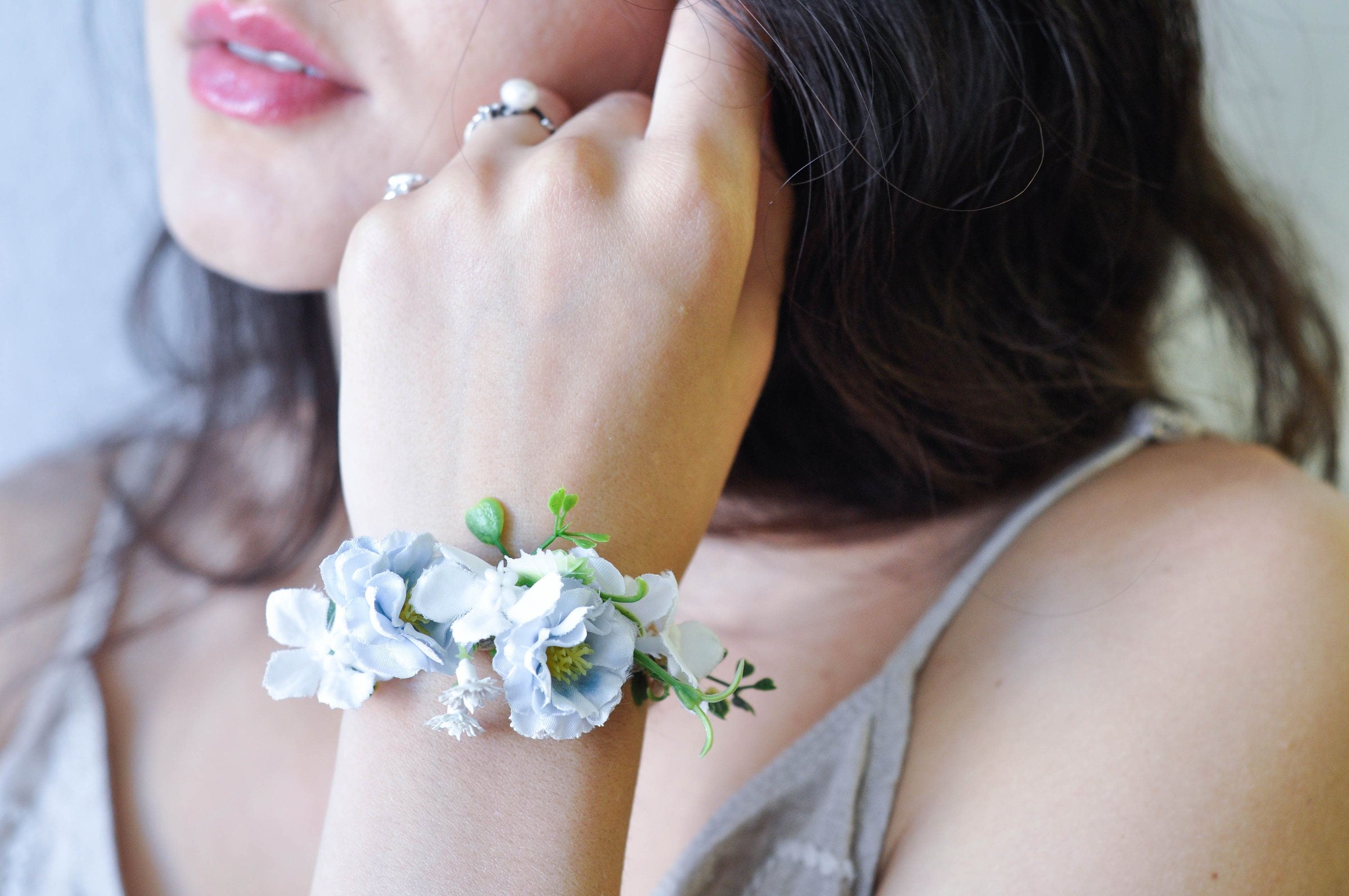 Flower Corsage Wedding, Handgelenk Corsage, Bridal Corsage Flower, Blue ...