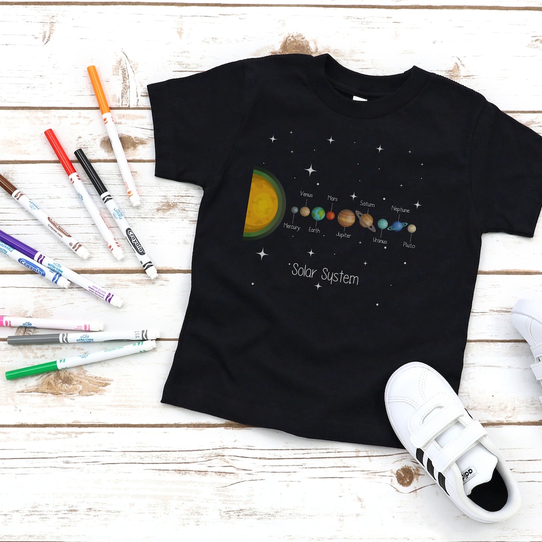 Kids Solar System T-shirt: Celestial Planets & Stars - Etsy