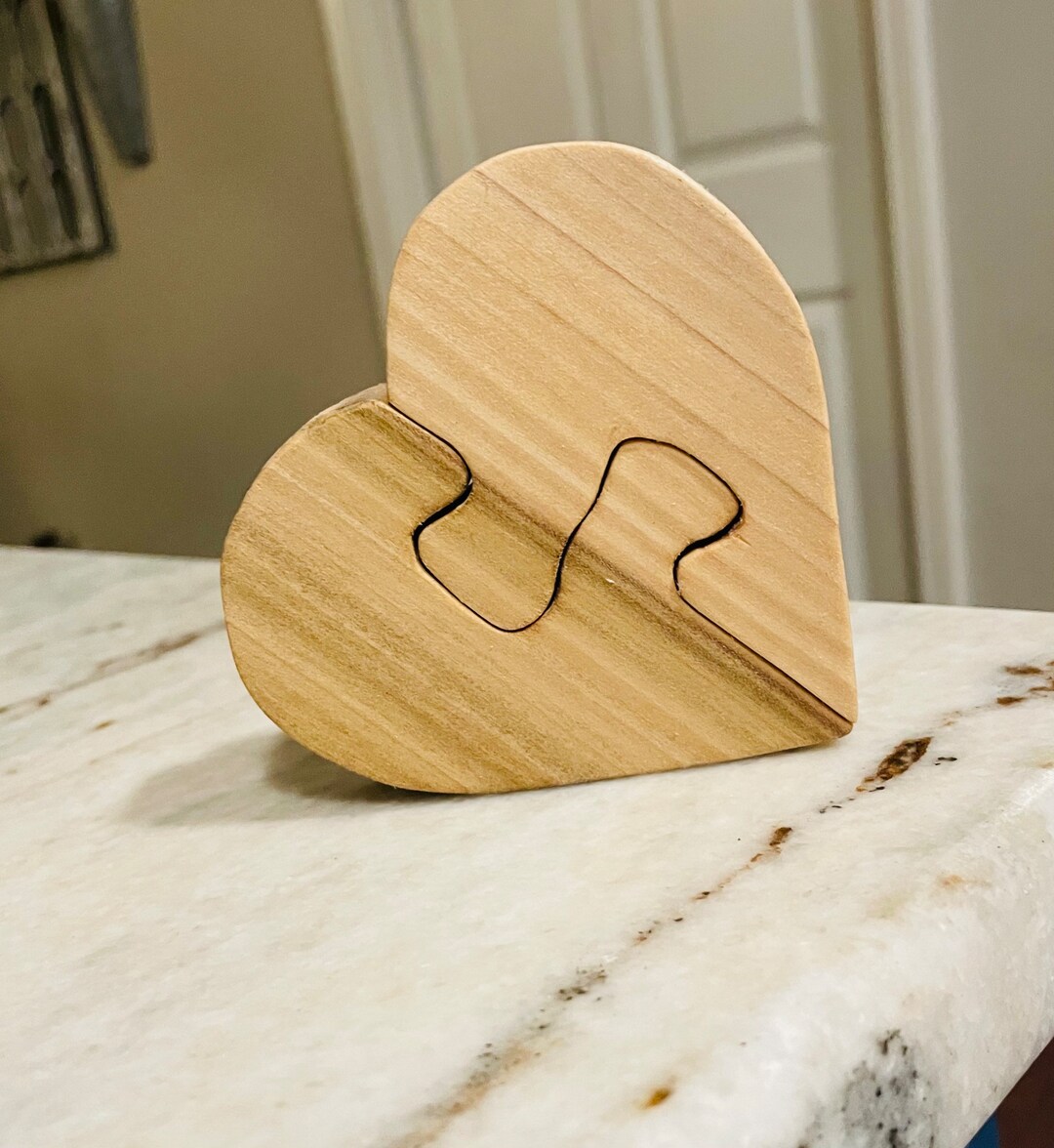 Wooden Puzzle Hearts, Wood Puzzle Heart, Puzzle Heart, Hand Made Puzzle ...