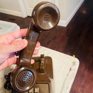 Vintage Brown Push Button Telephone From the 1980s - Etsy