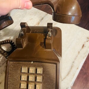 Vintage Brown Push Button Telephone From the 1980s - Etsy