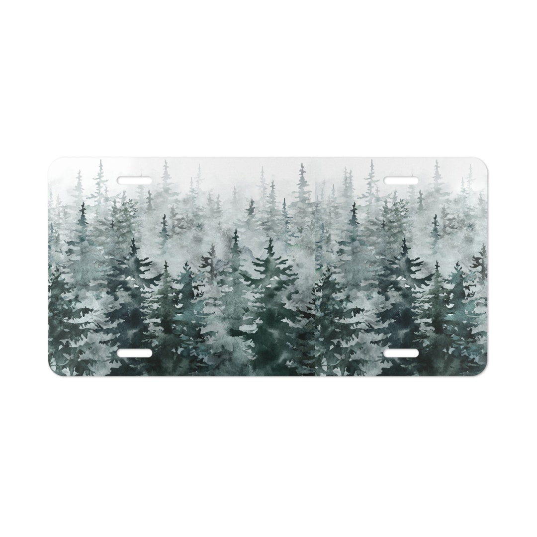 Forest Tree Scene Vanity Plate: Aluminum Car Tag - Etsy