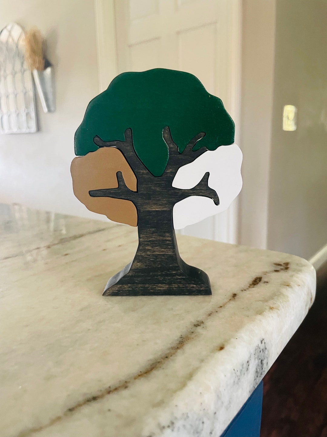 Wooden Tree Puzzle, Wooden Tree, Rustic Wood Tree Puzzle, Wood Tree ...