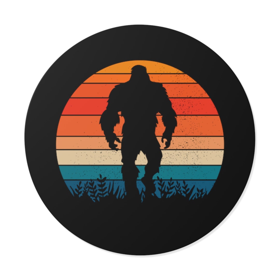 Sasquatch Round Vinyl Stickers, Bigfoot Vinyl Sticker - Etsy