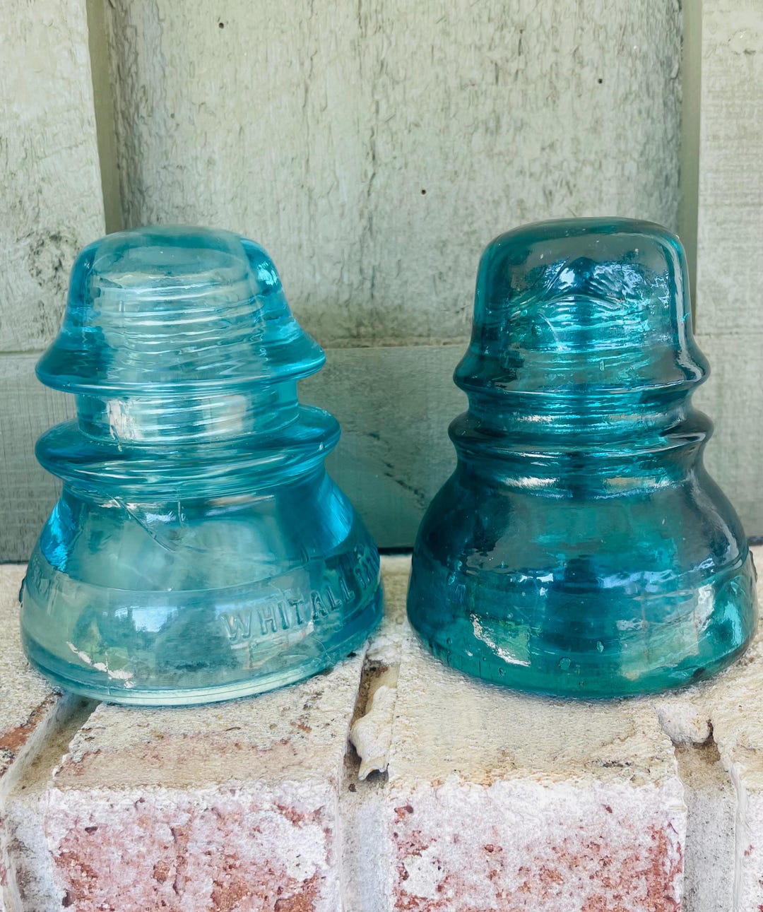 Vintage Aqua Glass Insulators: Railroad Americana - Etsy