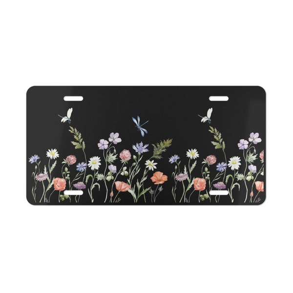 Floral License Plate - Etsy