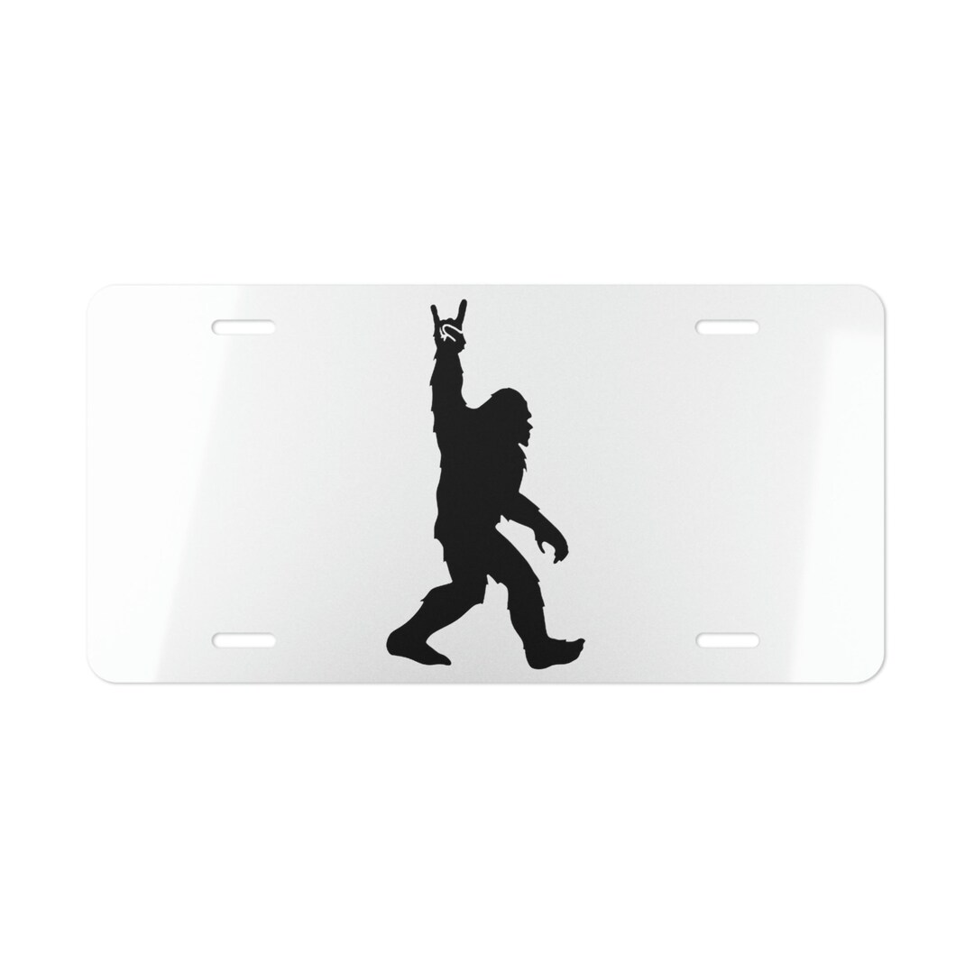 Sasquatch License Plate: Bigfoot Rock on Aluminum Vanity Plate - Etsy