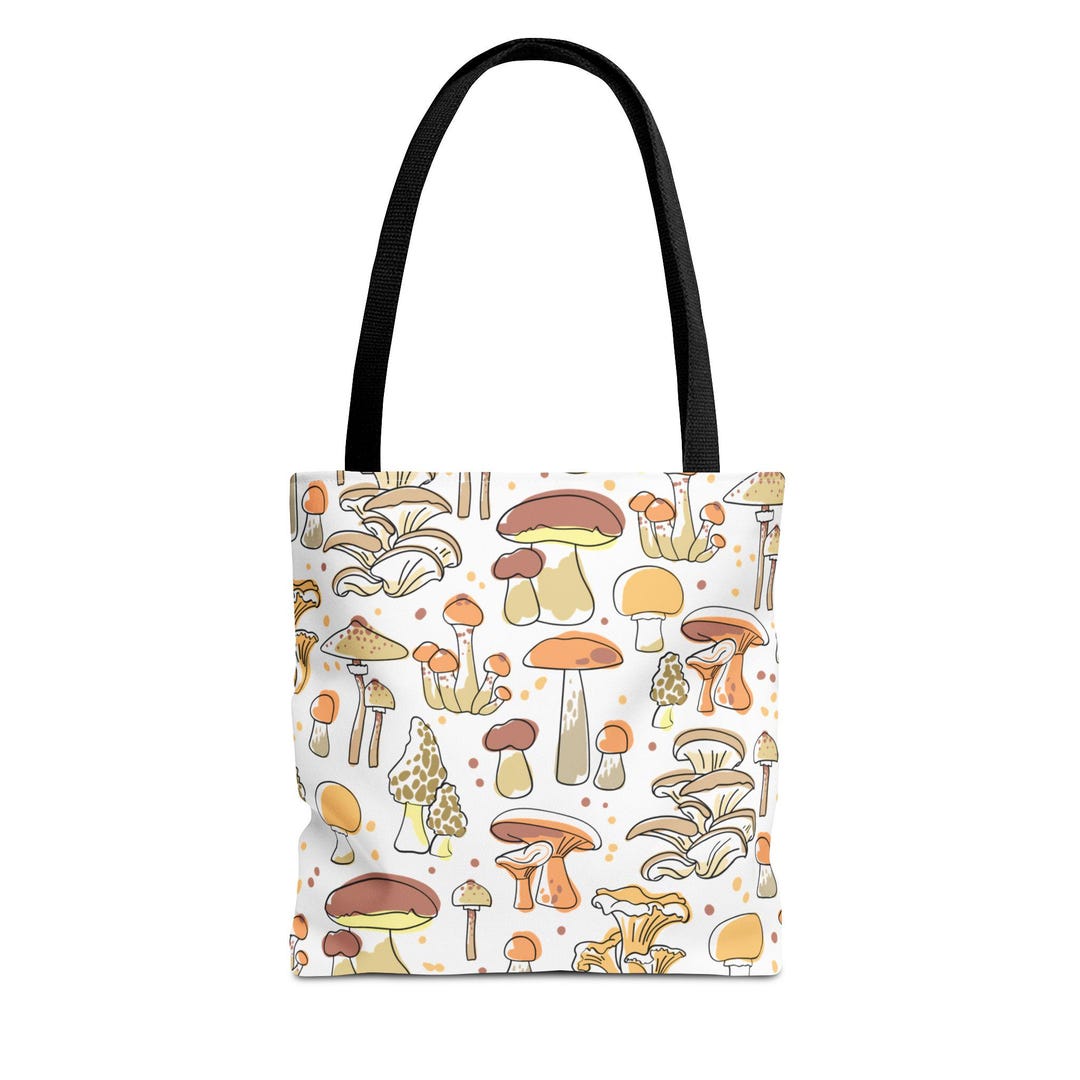 Mushroom Tote Bag, Hippie Boho Earth Nature Mushrooms, Eco-friendly ...