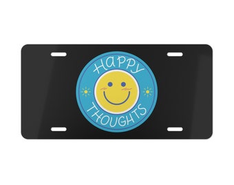 Be Happy Smiley Face License Plate 70's Vibe License - Etsy